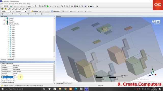 ANSYS FLUENT_ HVAC for office room with heat sources (part 1_ geometry)