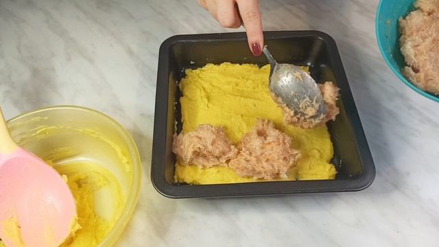 Запеканка картофельная с мясом.