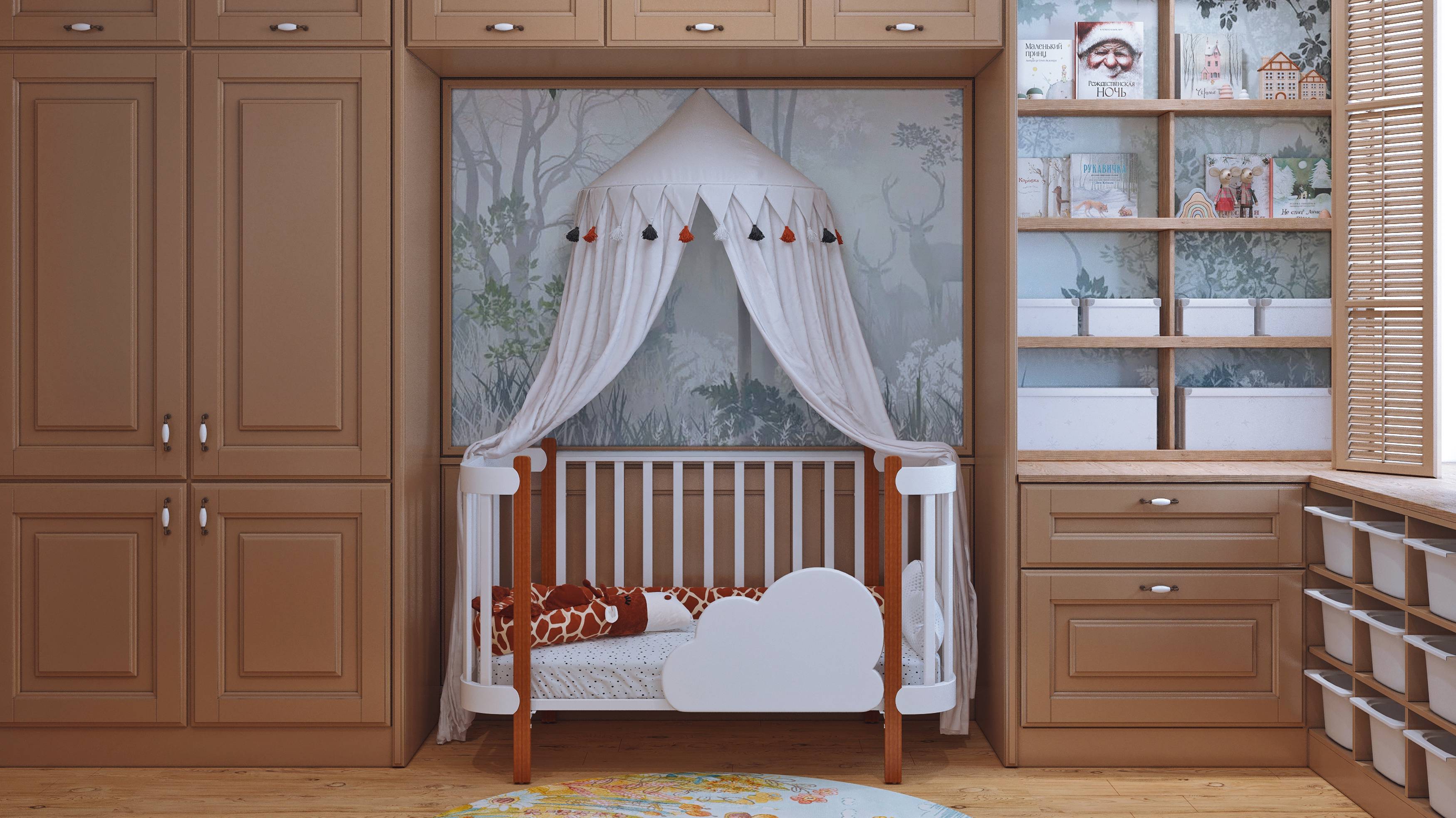 детская комната дизайн интерьера  ЖК Звездный городок Тюмень