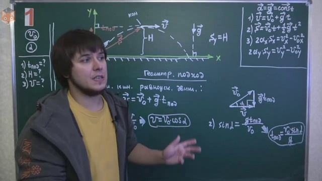 Кинематика криволинейное равноускоренное движение, баллистика Часть первая