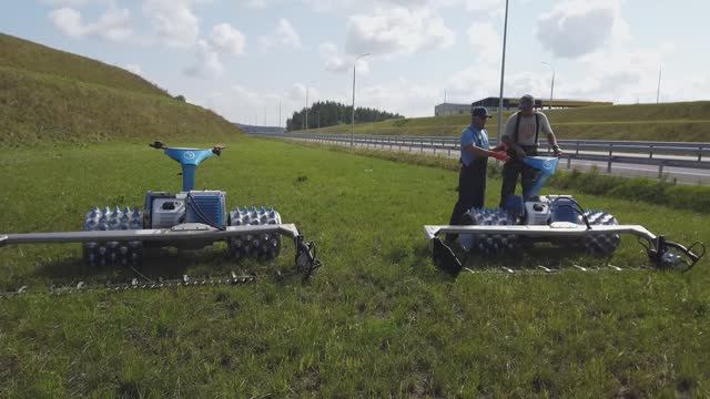 Косилка Brielmaier для склонов и откосов дорог на обходе Тольятти