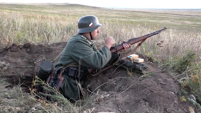 Стрельба холостыми из ППШ, Мосина, K98, MP40 Firing blanks from PPSH, Mosin, K98, MP40 1