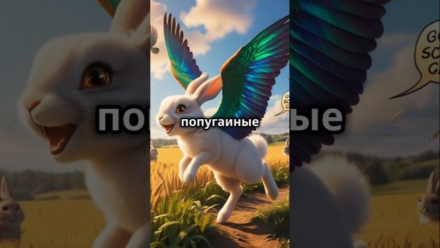 Кролопугай- Летающий кролик-попугай! #Кролопугай #ГибридыЖивотных #ЗабавныеЖивотные #Кролик #Попугай