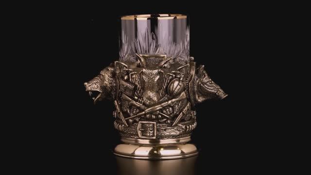 Подстаканник Трофейный премиум (Латунь, хрусталь)