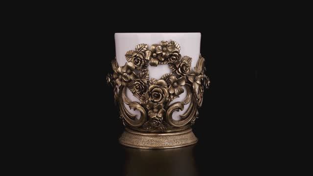 Кофейный набор Цветок (Латунь, керамика)