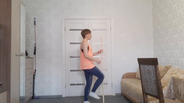 Гимнастика при остеохондрозе с  палкой. Полное занятие № 6.