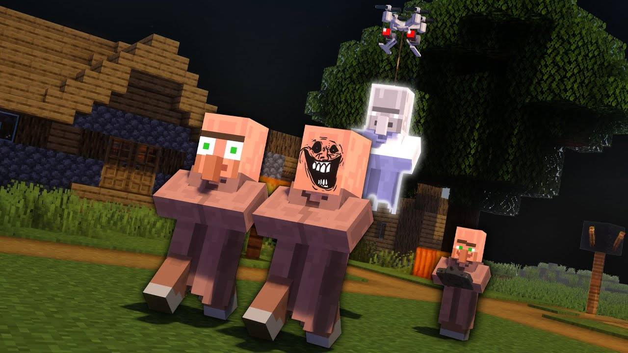 ДРОН ПРИЗРАК ПУГАЕТ ЖИТЕЛЕЙ МАЙНКРАФТ В ХЭЛЛОУИН