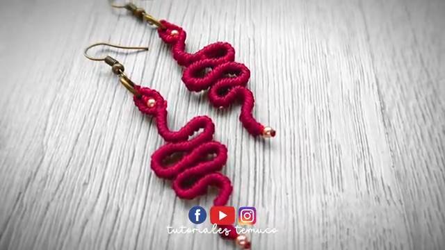 DIY Serpiente » 🐍 tutorial ｜ como hacer aretes de serpiente con hilo ｜ diy ● Macrame Snake #27