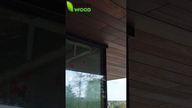 Вертикальный фасад из термо доски со скрытым крепежом Дуэт Фасад от компании Termo wood #shorts