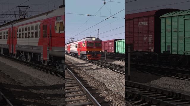 Trainz 22, «ЭД2Т-0022 отправляется со станции Шершни»