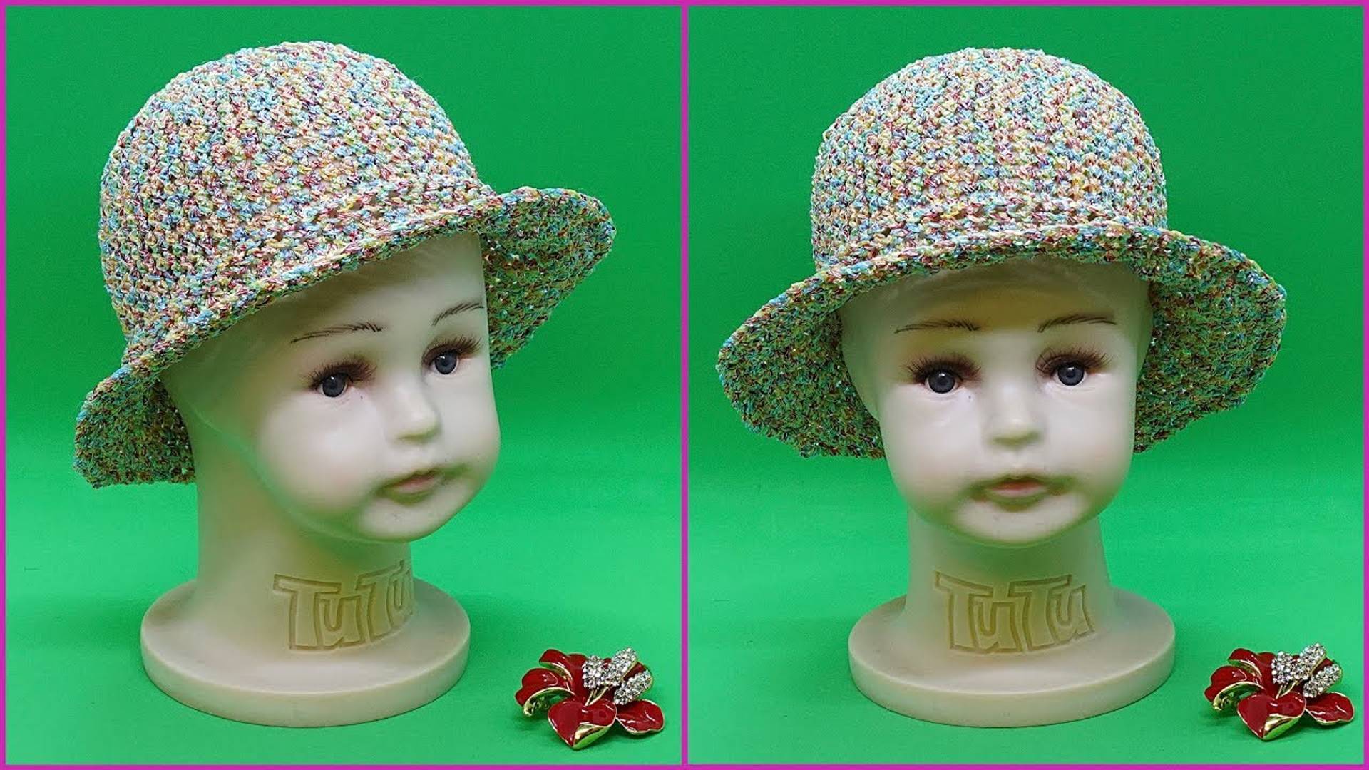 Шляпка крючком из пряжи Косичка. Шляпка для лета. Мастер класс вязания шляпки.