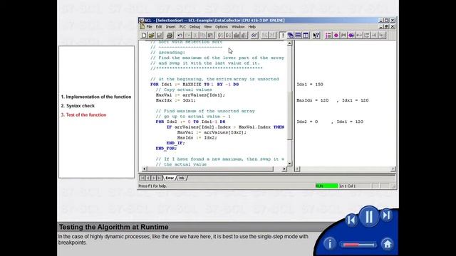 05 - SIMATIC Step 7 SCL - Testing the Algorithm at Runtime