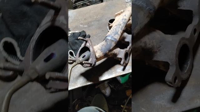 заварка трещины на чугунном выпускном коллекторе Hummer
