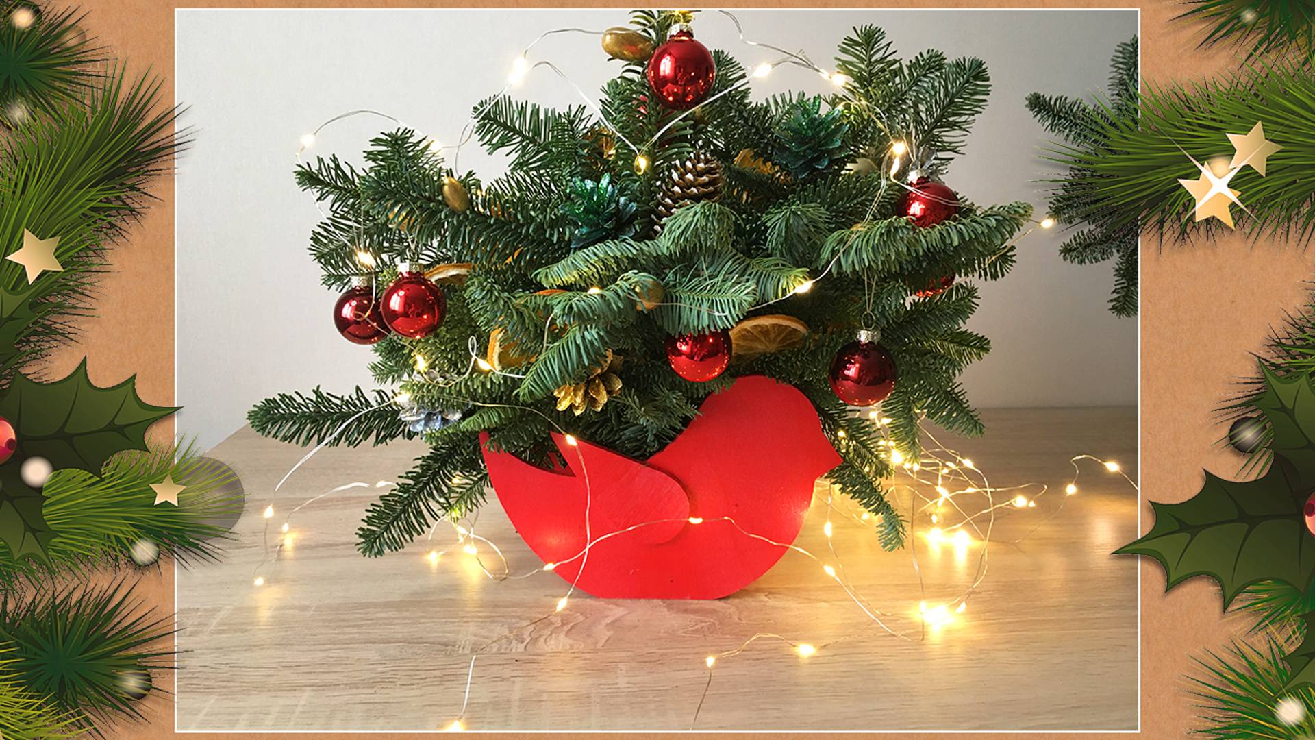 Новогодняя композиция / новогодний декор своими руками.