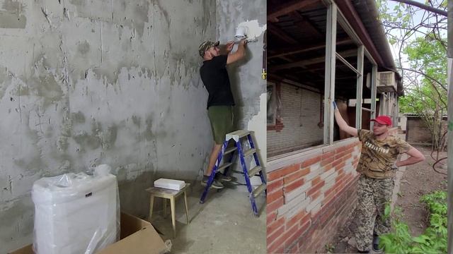 КУПИЛИ ДОМ НА ЮГЕ СТРОЮ КУХНЮ МЕЧТЫ ШПАКЛЮЮ СТЕНЫ СВОИМИ РУКАМИ КУХНЯ ДО И ПОСЛЕ