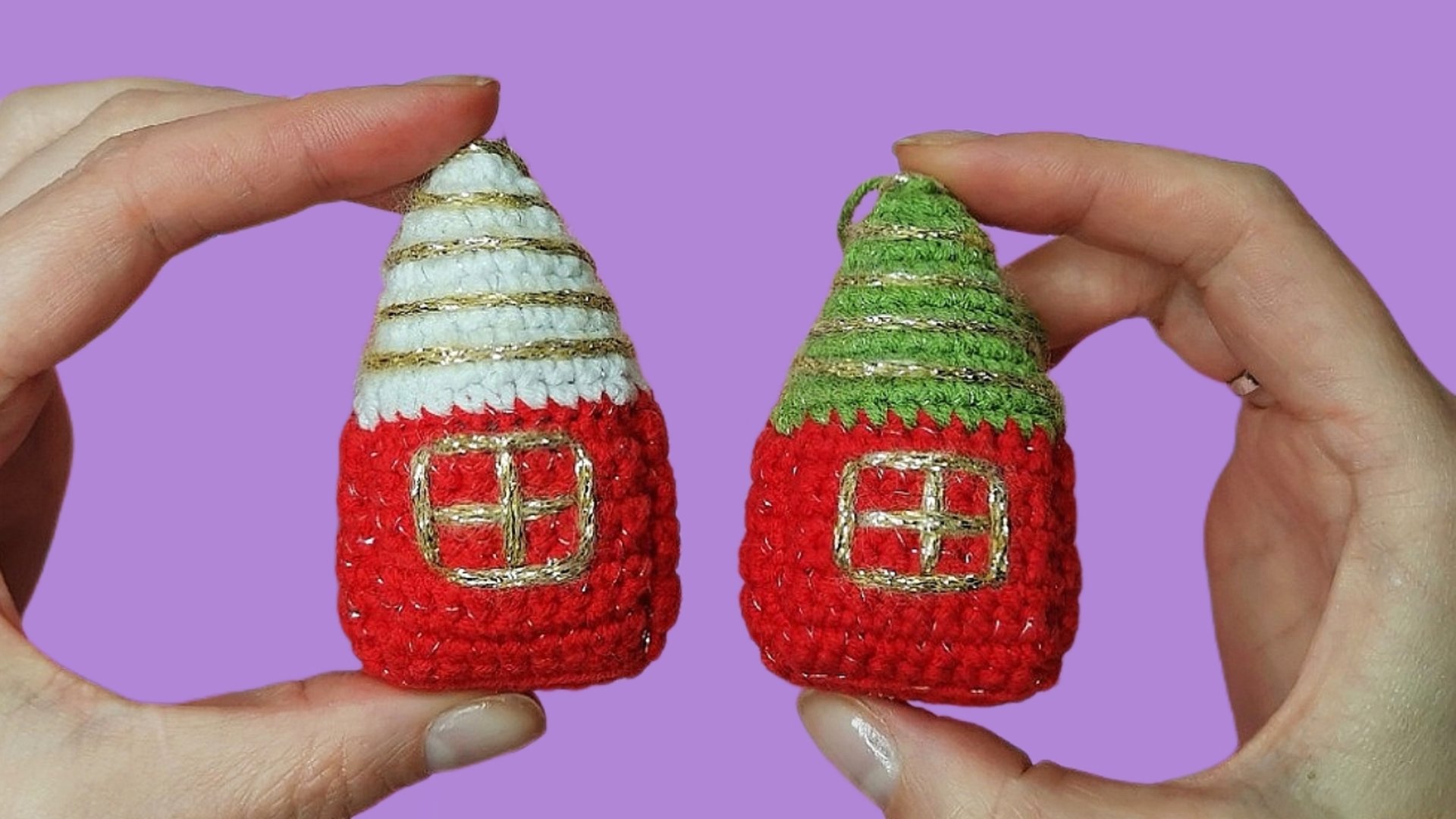 КАК СВЯЗАТЬ ДОМИК?! МК "ИГРУШКА НА ЕЛКУ"! ДОМИК КРЮЧКОМ! ВИКТОРИЯ ВЯЖЕТ