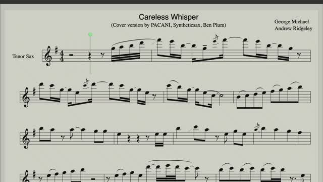 Careless Whisper - Ноты для Саксофона Тенор (Deep House Version) - Tenor Sax