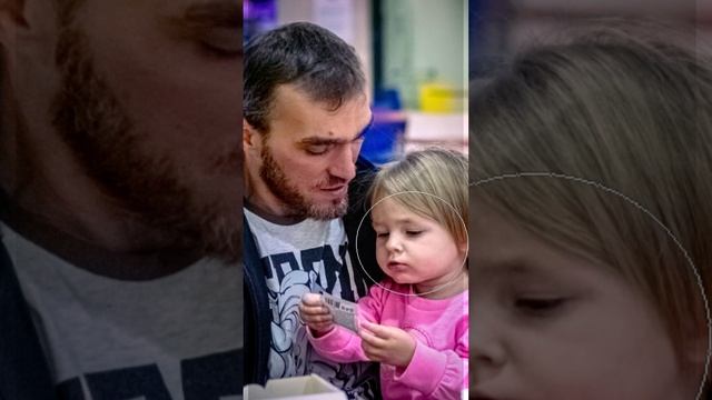 Ретушь папы с дочкой