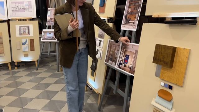 Защита дипломной работы на курсе по дизайну интерьера в школе Детали (октябрь 2024)