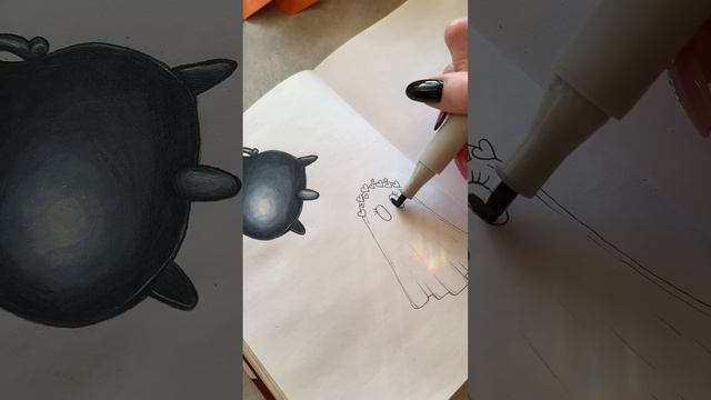 Рисунок милого приведения  #Halloween #art #ghost #drawing