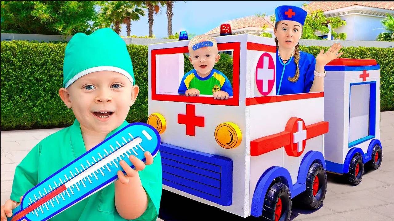 Wheels On The Ambulance Kids Stories with Oliver and Mom