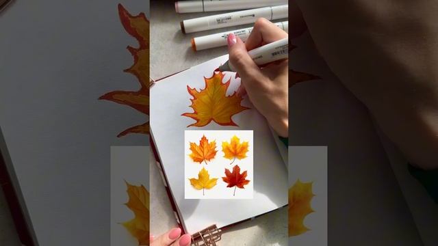 Тутор на кленовый лист  #art #drawing #autumn #tutorial