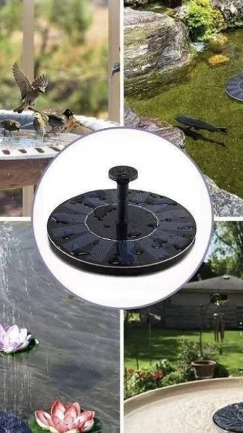 Фонтан на солнечной батарее садовый