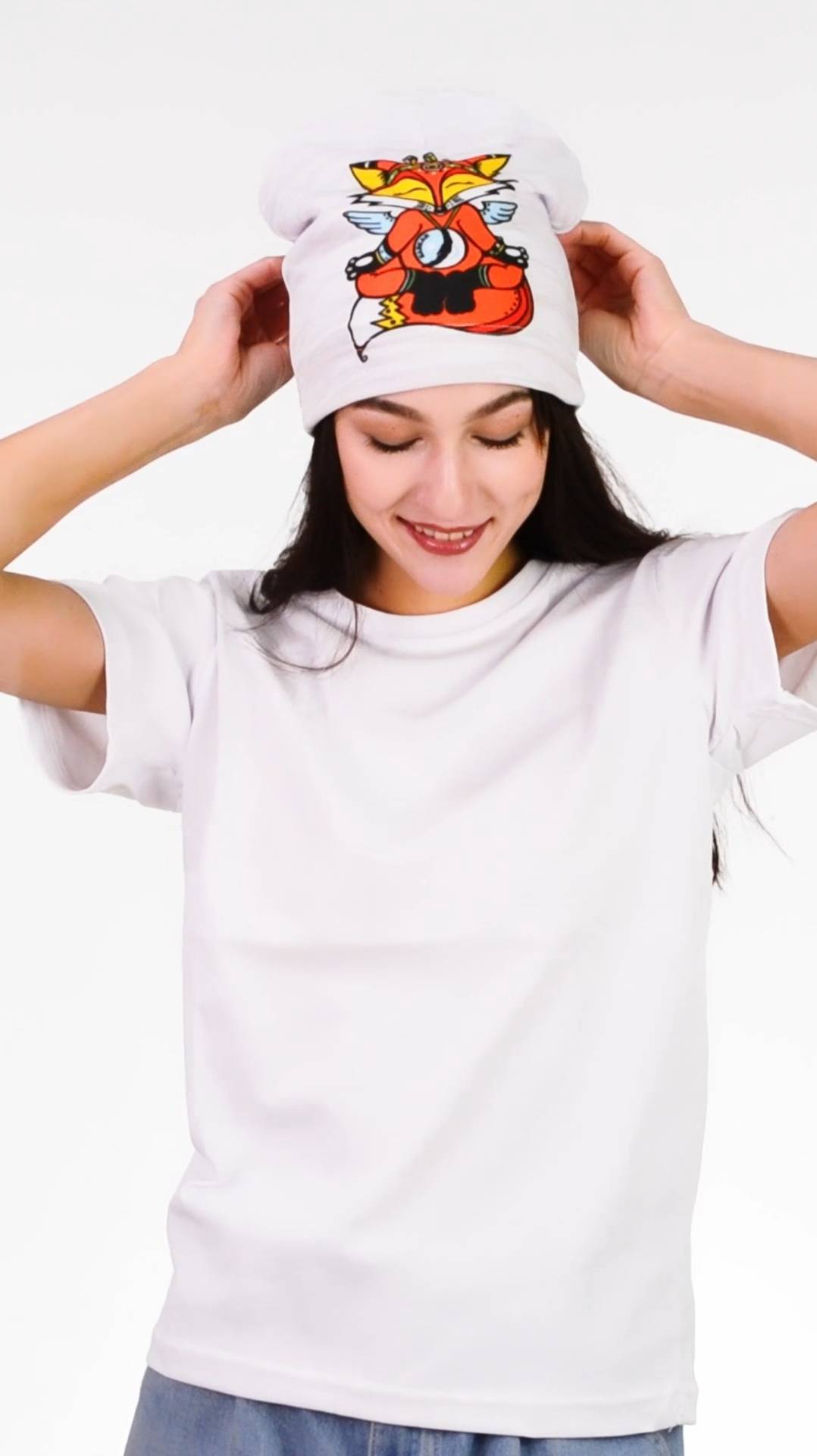 Шапка ЛИСА ДЗЕН (белая)