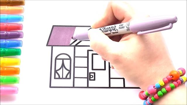 Дом Раскраска Рисуем Раскраски // House Coloring Draw Coloring