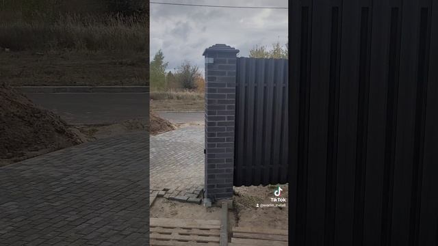 Откатные ворота из евроштакетника I Забор из металлоштакетника