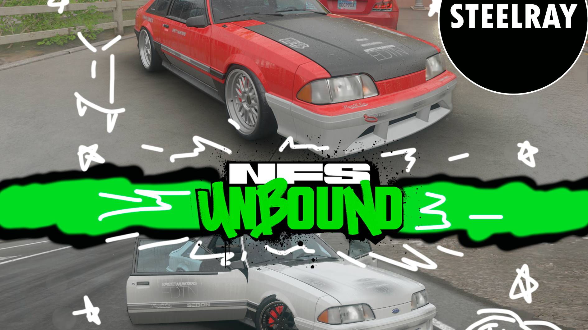 NFS Unbound Ford Mustang Foxbody "Street style Red/White"