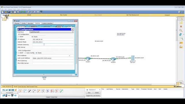 Урок 7 Cisco Packet Tracer. Настройка статического маршрута