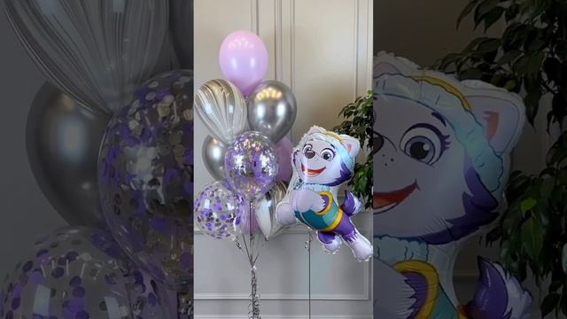 Блестящие сиреневые и хромированные шары с фигурой Эверест #shorts