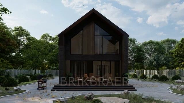 Проект двухэтажного дома барнхаус площадью 240 м2