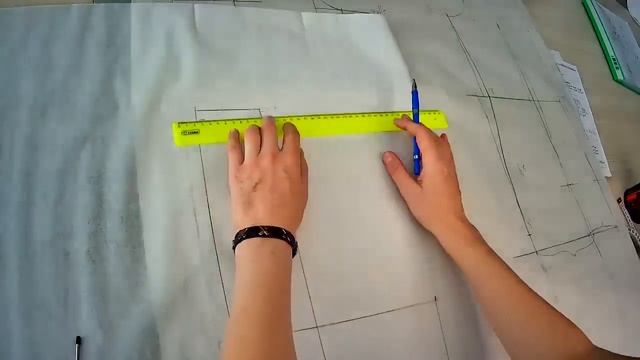 История пошива зеленого платья. Часть 7.  Построение выкройки в натуральную величину. Метод Любакс.