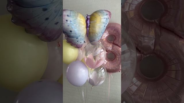 Сет шаров на 8 марта с бабочкой  #shorts