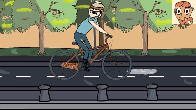 Еду на велосипеде (Анимация)