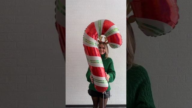 Фольгированный Шарик Леденец трость карамельная  #shorts