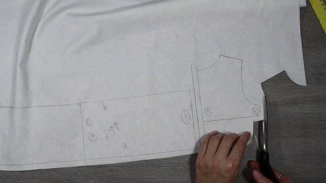 Летнее платье. Урок 8. Крой макета на ткани. # Метод Любакс