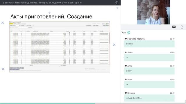 Наталья Бурлакова: Товарно-складской учет в ресторане
