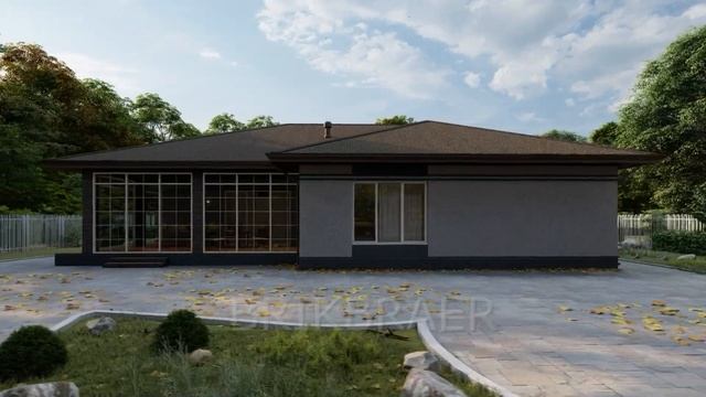 Проект одноэтажного дома площадью 306 м2