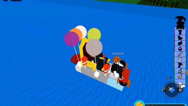 играю в роблокс построй корабль и найди сокровища с Никитой