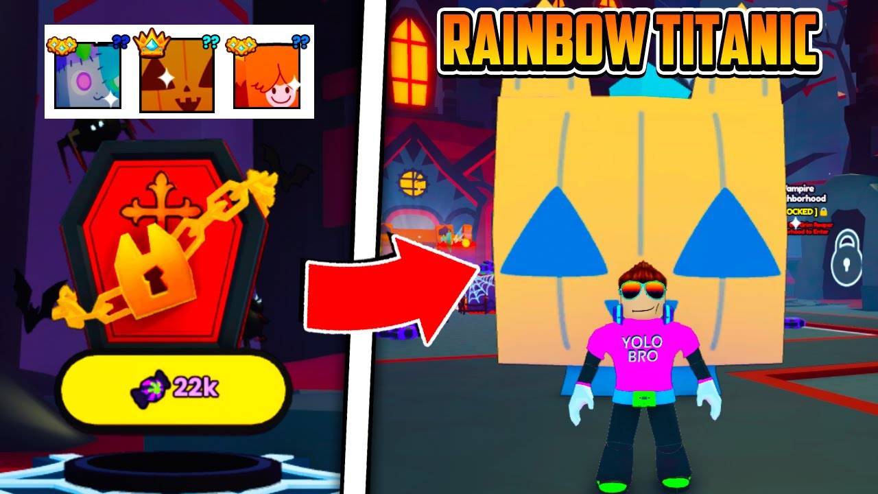 ПОЛУЧИЛ RAINBOW TITANIC PUMPKIN CAT В PET SIMULATOR 99 В РОБЛОКС! ROBLOX