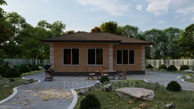 Проект одноэтажного дома площадью 125 м2