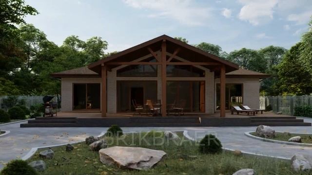 Проект одноэтажного дома площадью 275 м2