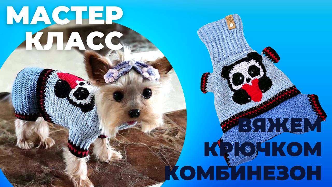 Вяжем крючком комбинезон на замке для собак - Мастер класс