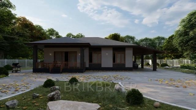 Проект одноэтажного дома площадью 248 м2