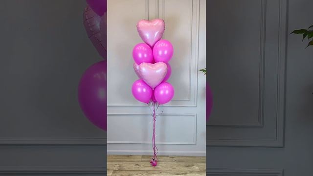 Фуксия и розовые шары на грузе  #shorts