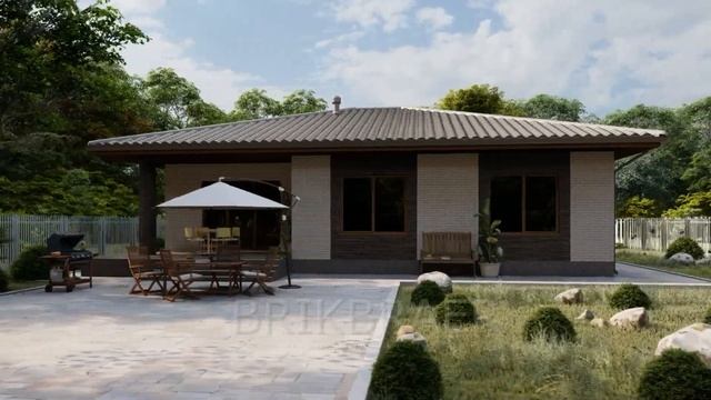 Проект одноэтажного дома площадью 205 м2