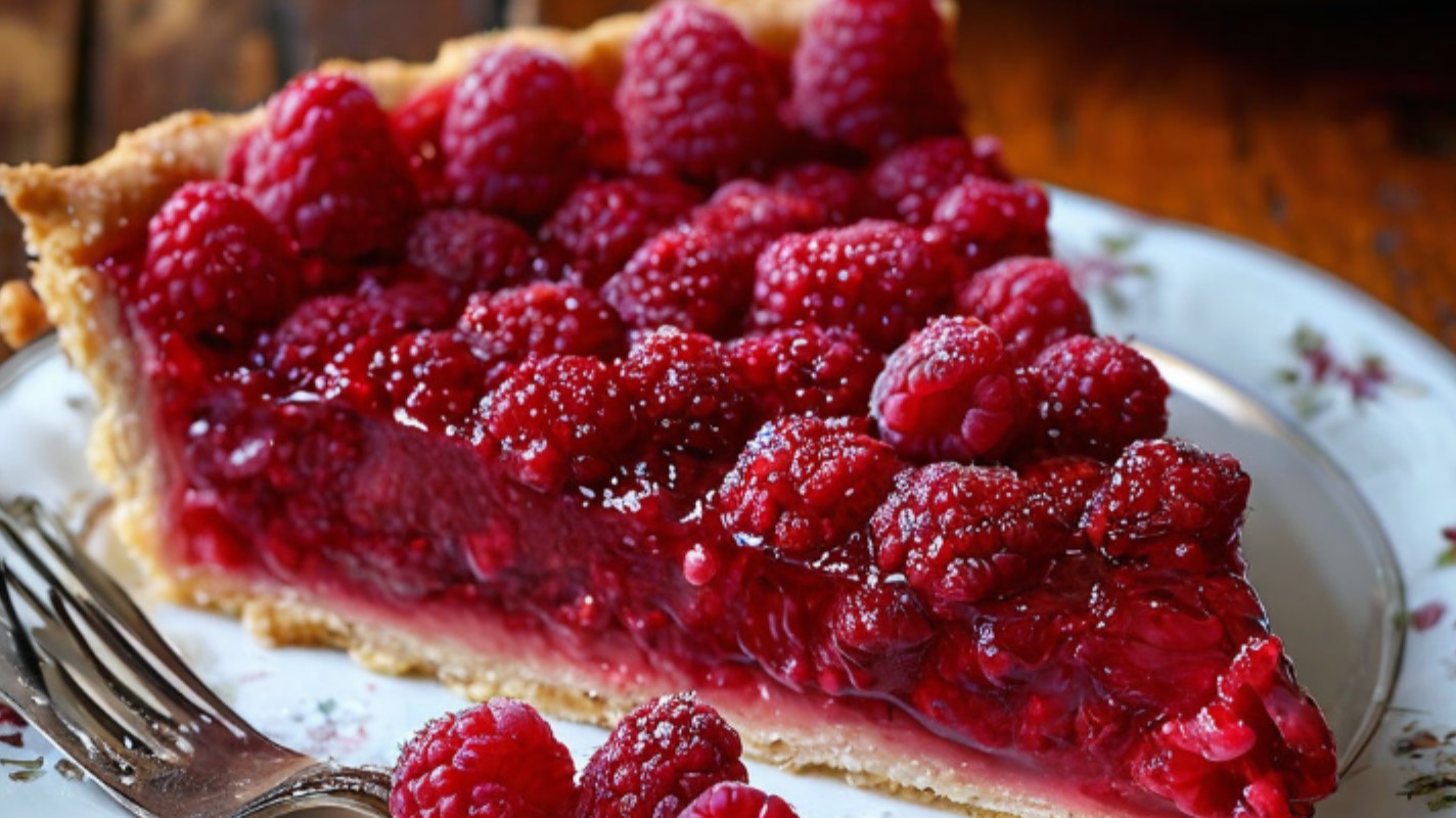 Насыпной пирог с малиной